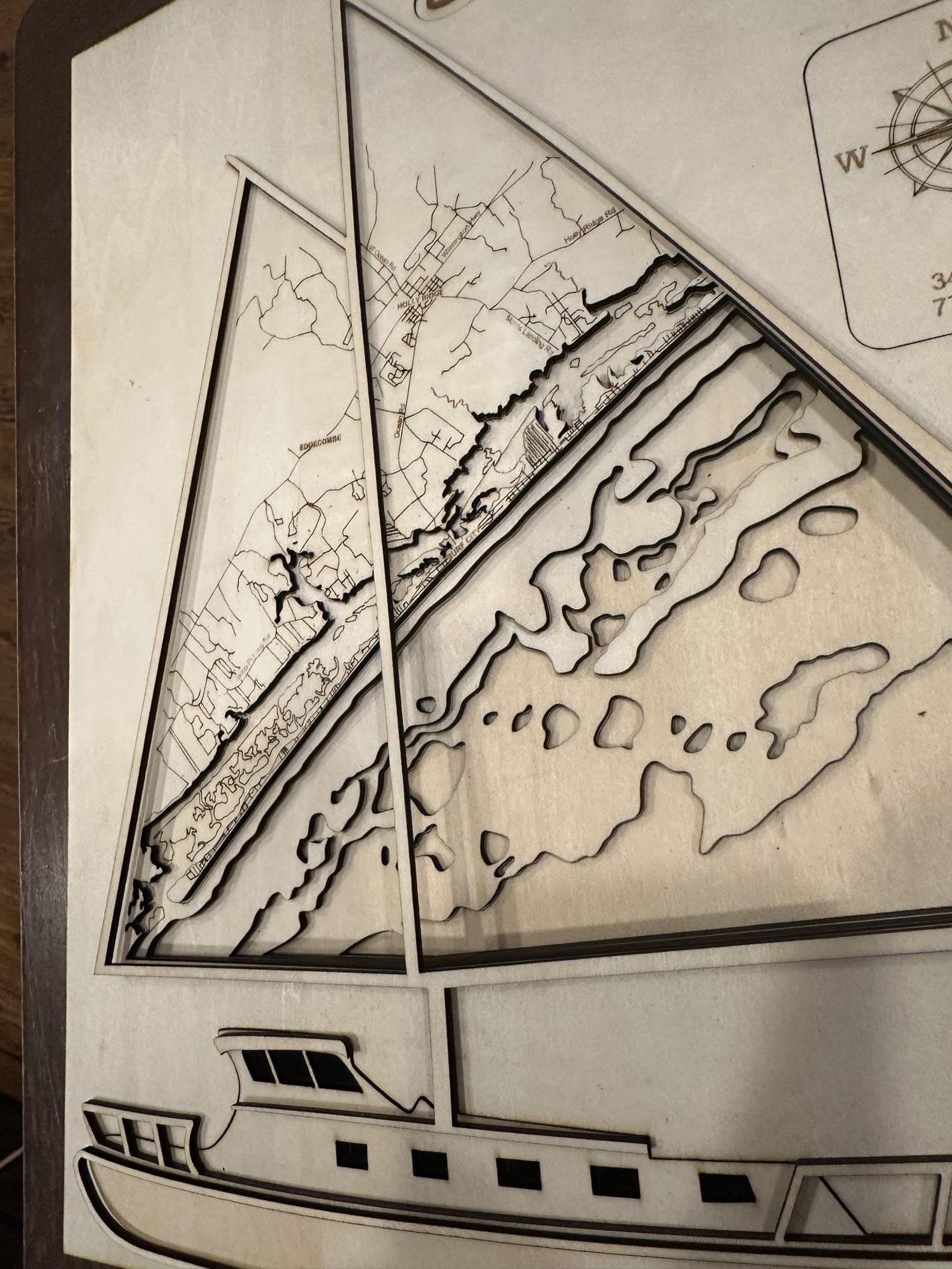 Surf City Sailboat Laser Cut Map SVG File: Nautical Theme - Etsy