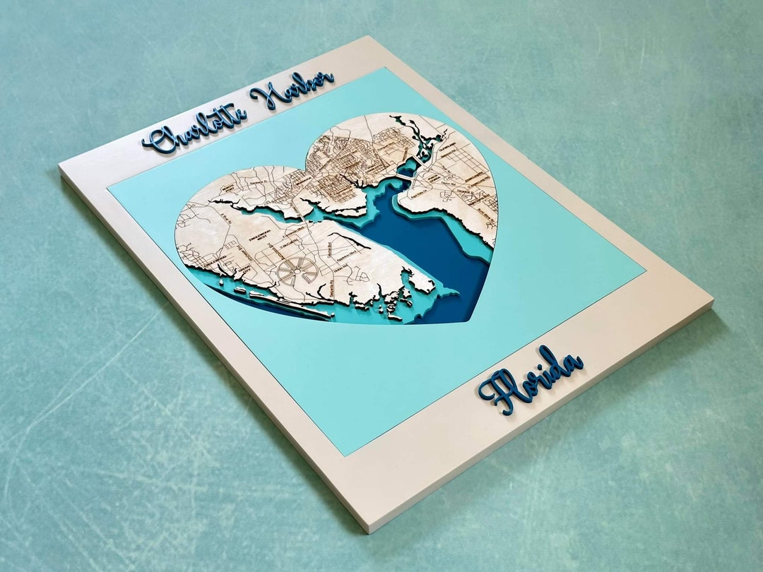 Customized Heart Location Map Svg File for Lasers, Valentines Gift ...