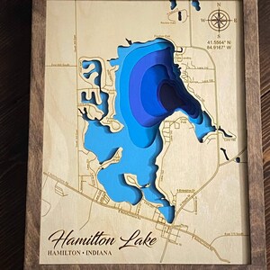 Hamilton Lake Map Svg File,lake Svg, Glowforge Lake Map Svg, Laser Cut ...