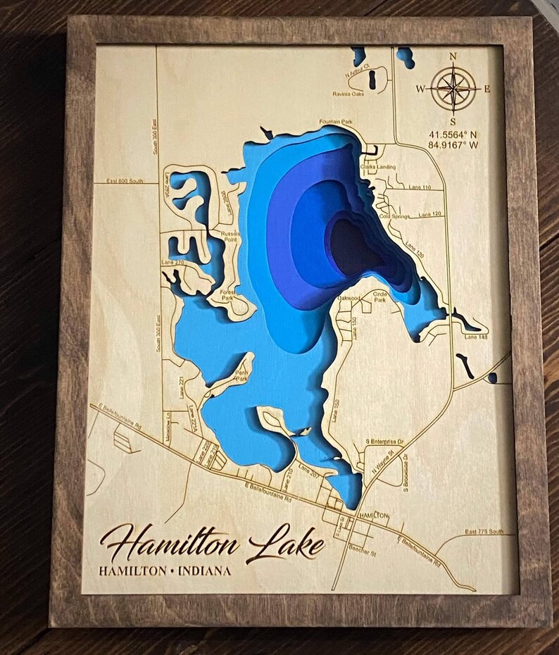 Hamilton Lake Map Svg Filelake Svg Glowforge Lake Map Svg | Etsy