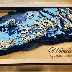 Florida Keys Svg, Lake Map Svg, Glowforge Svg File, Laser Cut Map Svg ...