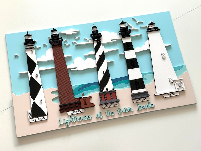 Lighthouses of Outer Banks North Carolina Svg File for Lasers ...