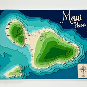 Maui Map Svg File for Lasers, Topographic Map, Lake Map Svg, Glowforge ...