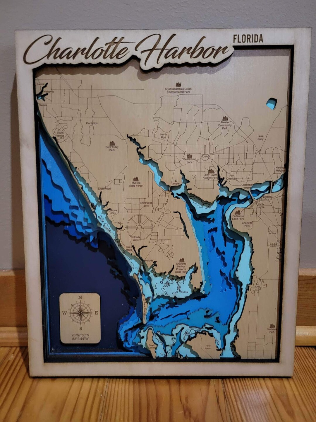Charlotte Harbor Svg File for Lasers, Lake Map Svg, Glowforge Map Svg ...