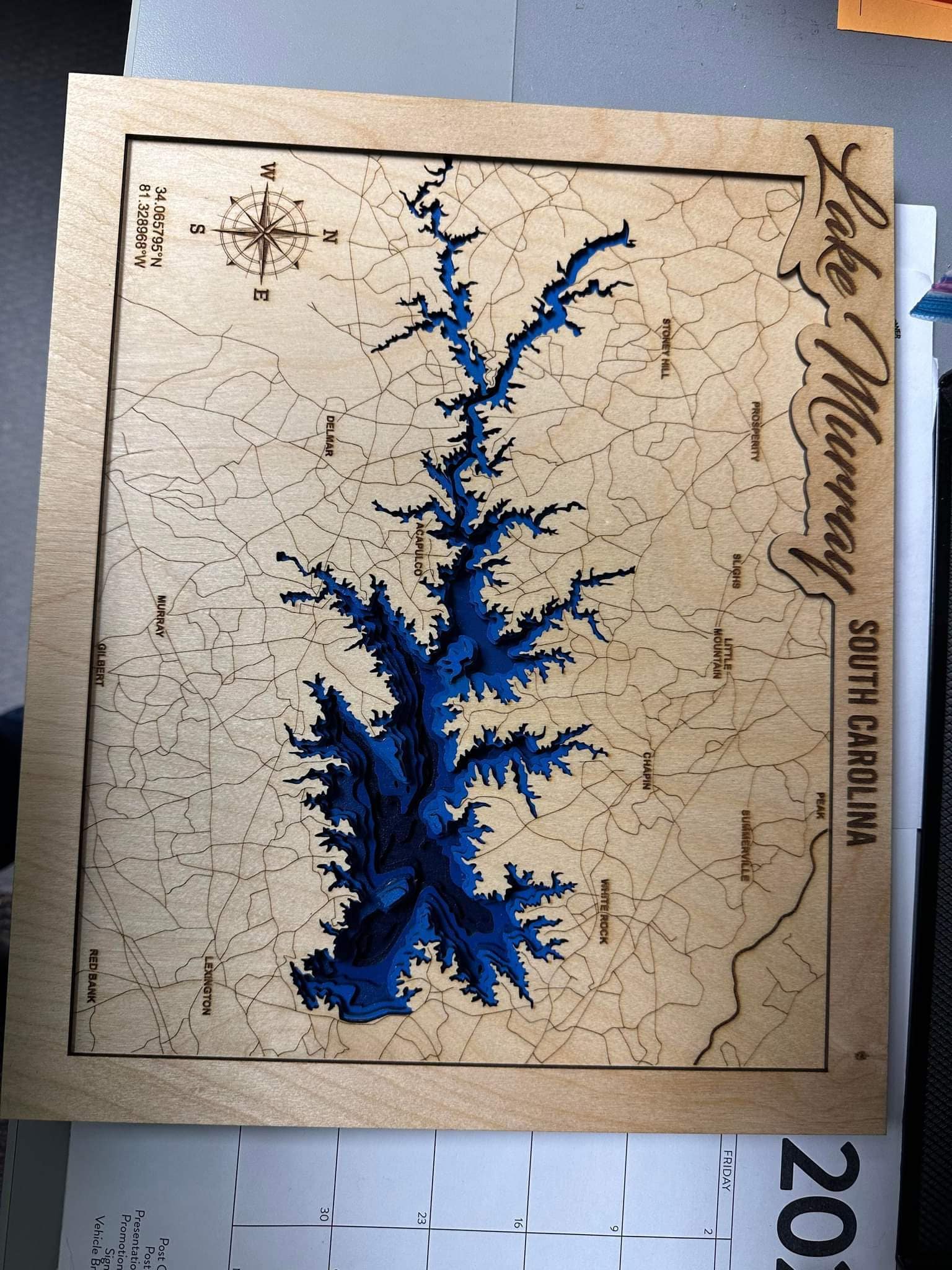 Lake Murray Map Svg File for Lasers, Topographic Map, Lake Map Svg ...