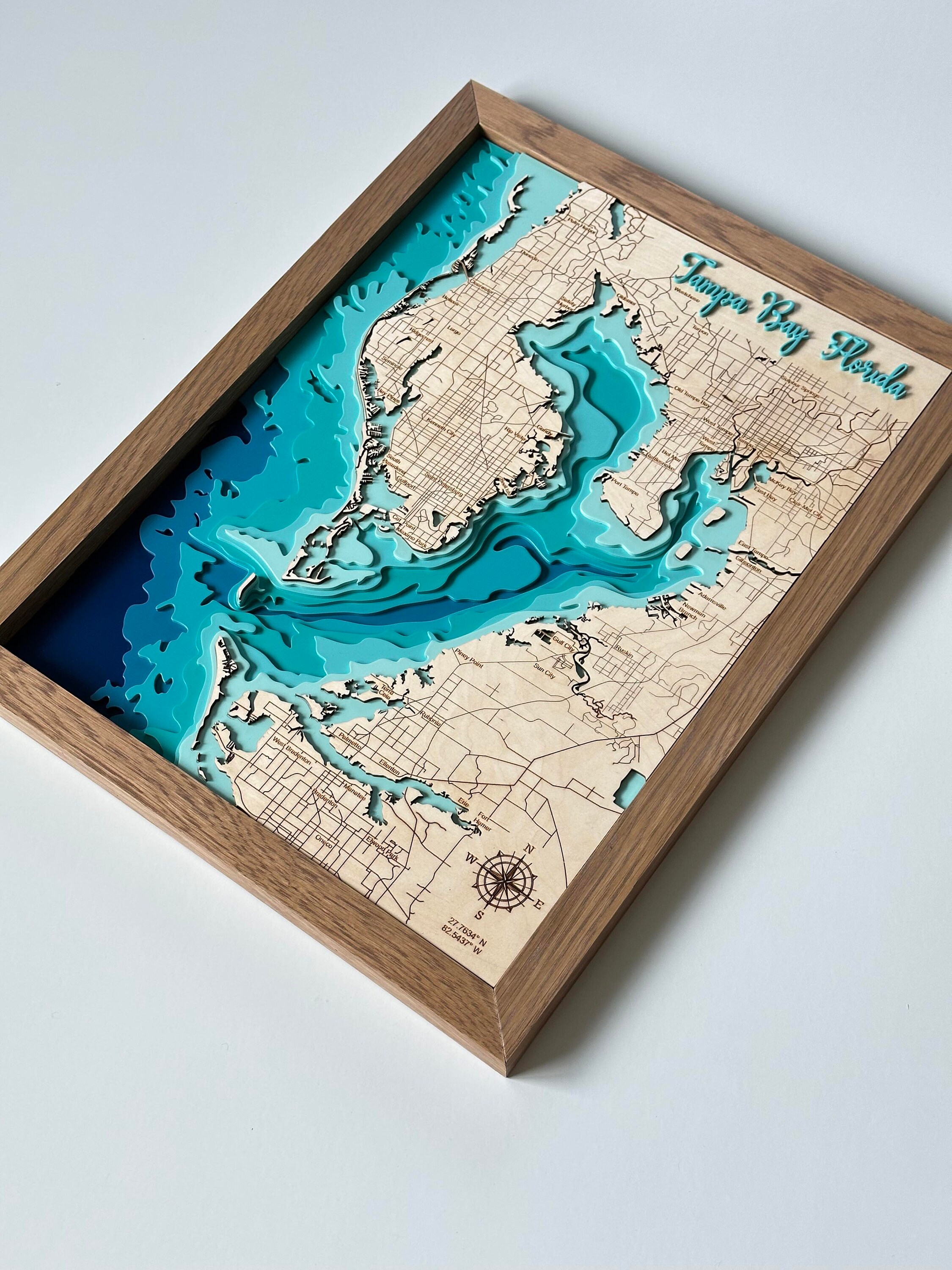Tampa Bay Florida, Svg File for Lasers, Lake Map Svg, Birthday Gift Map ...