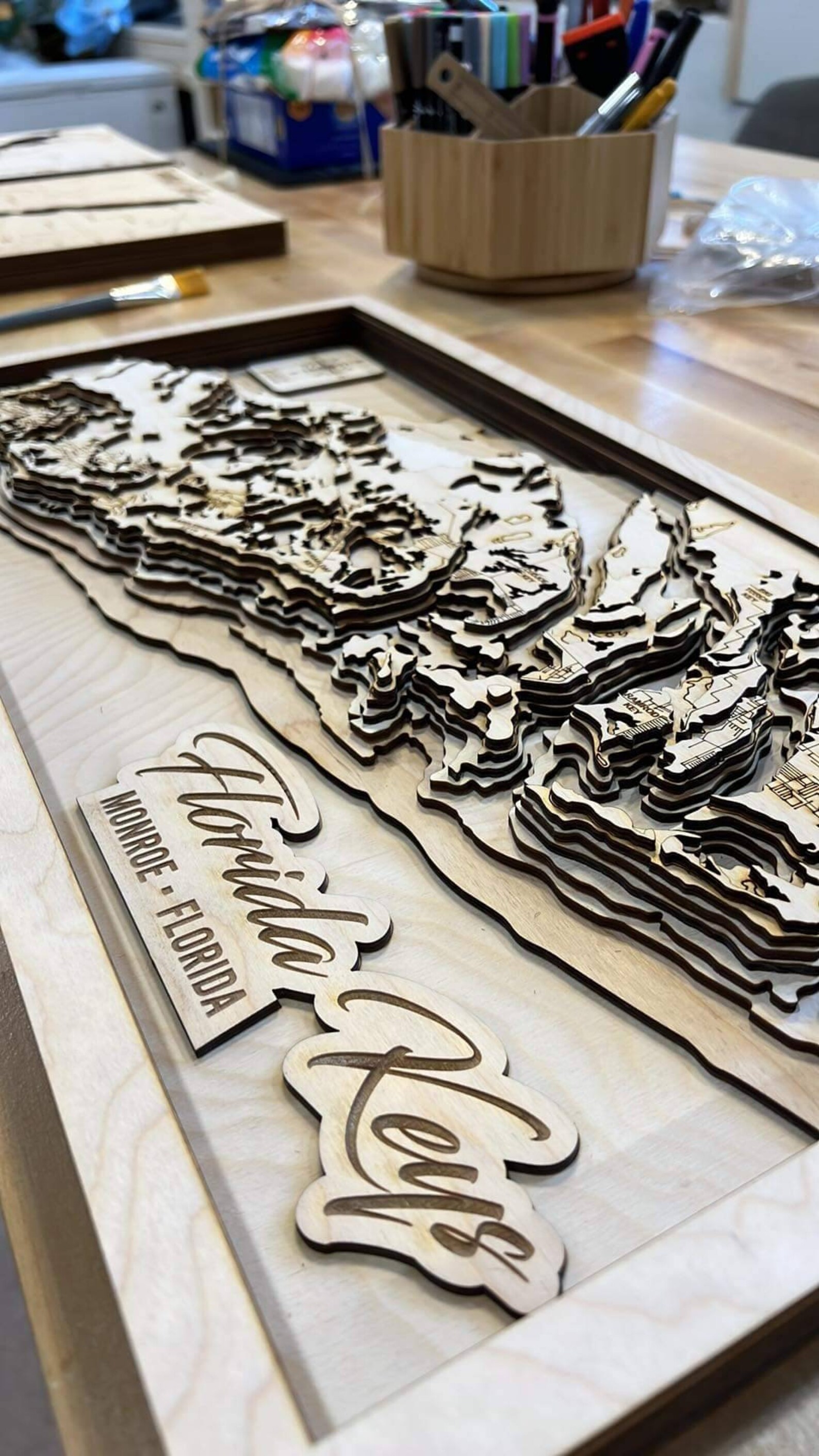 Florida Keys Svg, Lake Map Svg, Glowforge Svg File, Laser Cut Map Svg ...