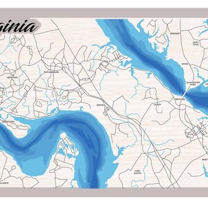 VIRGINIA HISTORIC TRIANGLE Svg File for Lasers, Lake Map Svg, Glowforge ...
