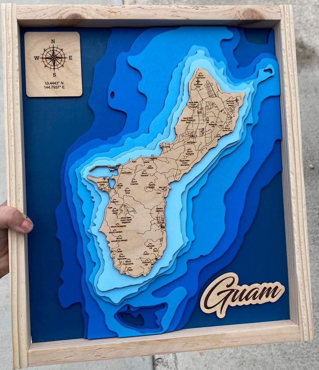 Guam Map Svg, Lake Map Svg, Glowforge Map Svg, Laser Map Cut File, Lake ...
