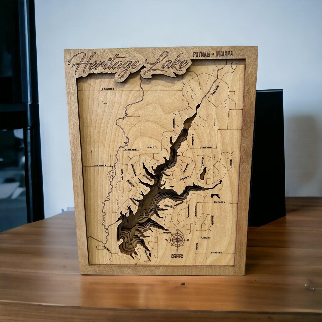 Heritage Lake Indiana Map SVG: Laser Cut File, Glowforge Ready (digital ...