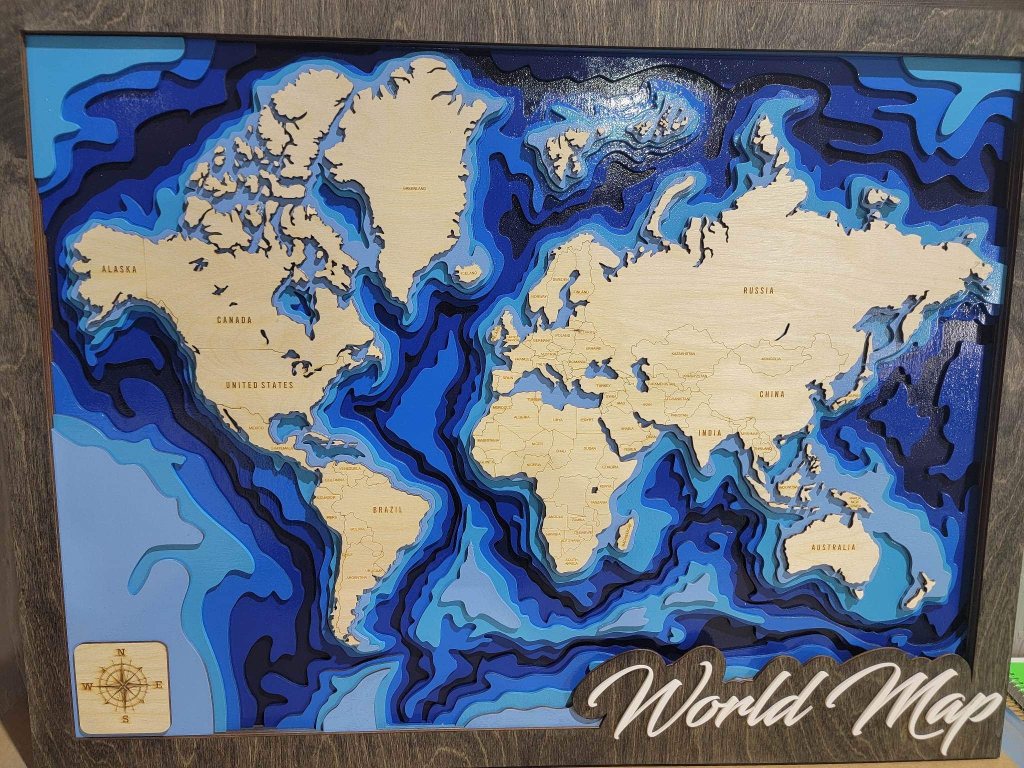 24 32 World Map Svg File for Larger Lasers - Etsy Australia