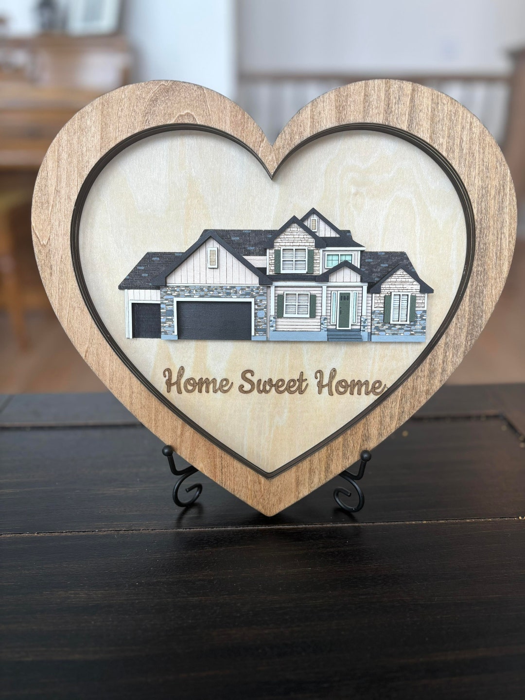 Customized Heart Shape House Svg, Multilayer Design, Newly Weds Gift ...