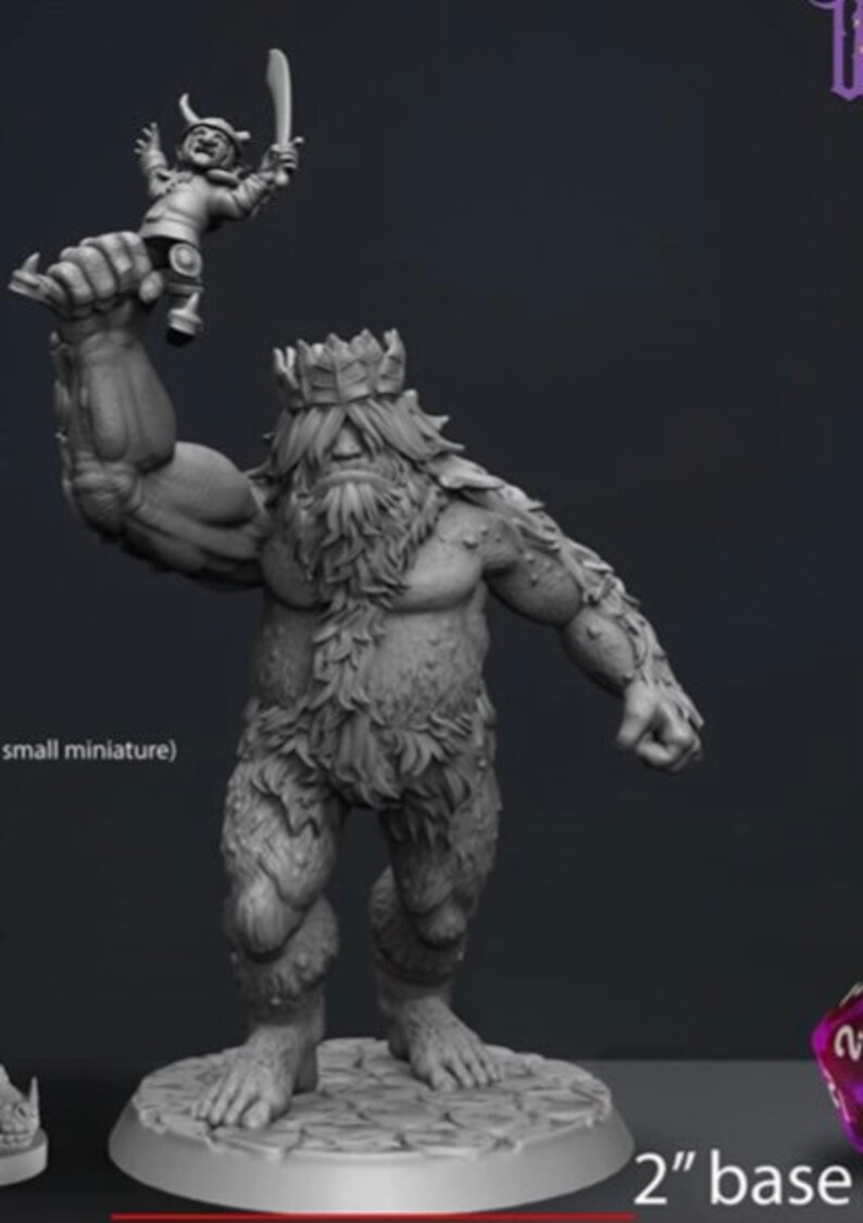 Miniature Medieval Troll King of War / Figure 28mm Resin Wargaming 1pc ...