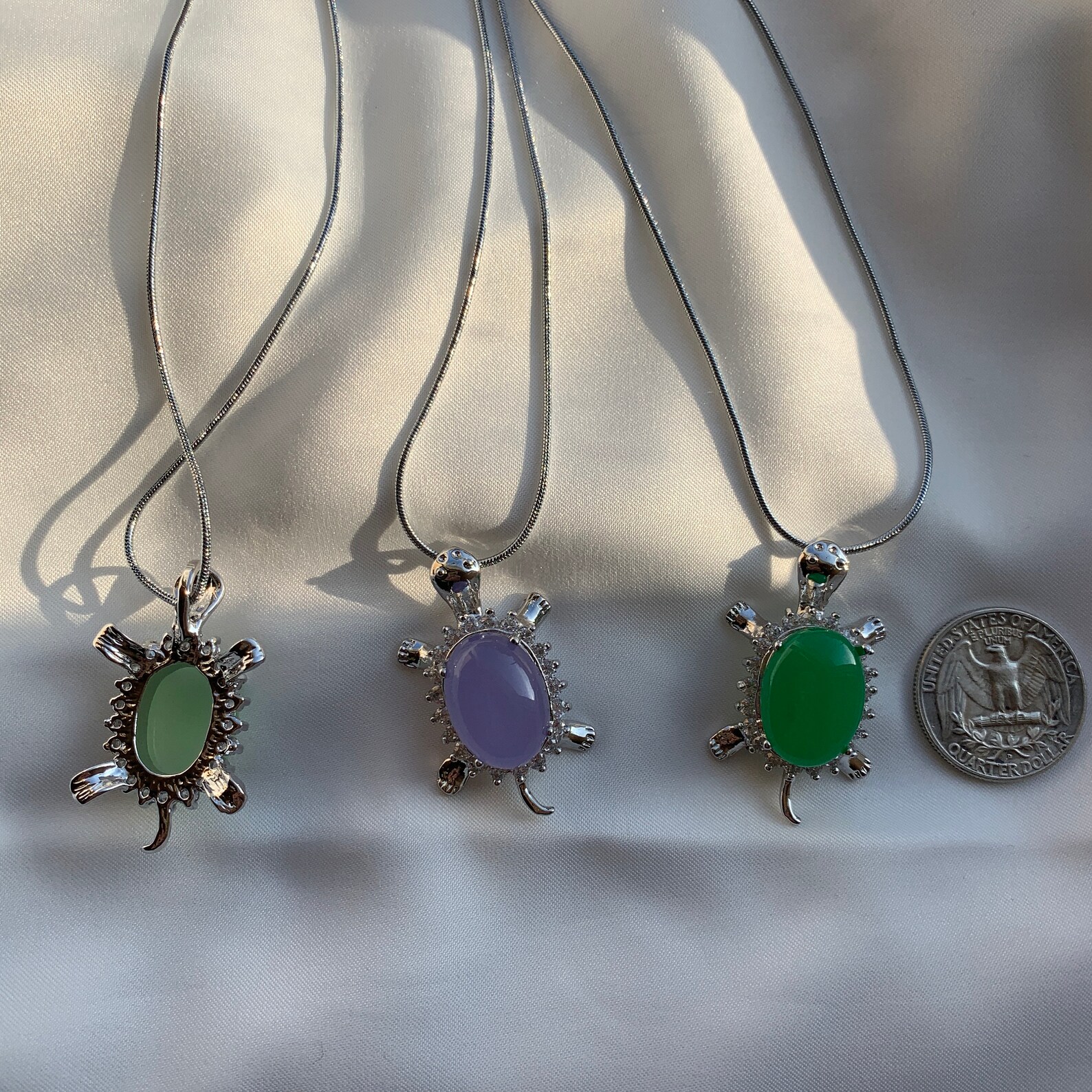 Green Jade Turtles Pendant Necklace large - Etsy