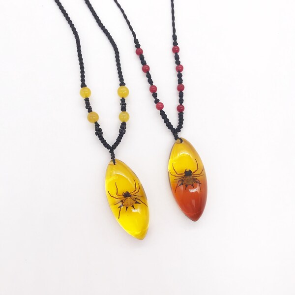Spider Resin Necklace - Etsy