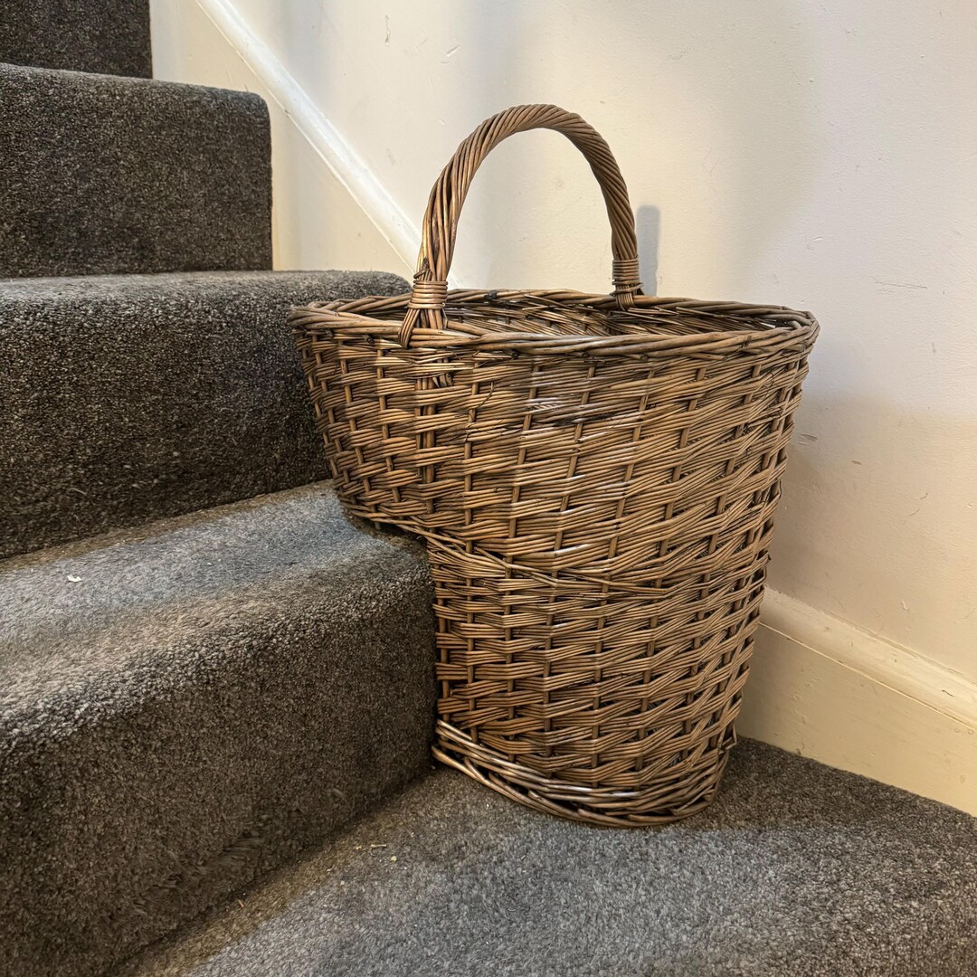 Wicker Stair Basket - Etsy