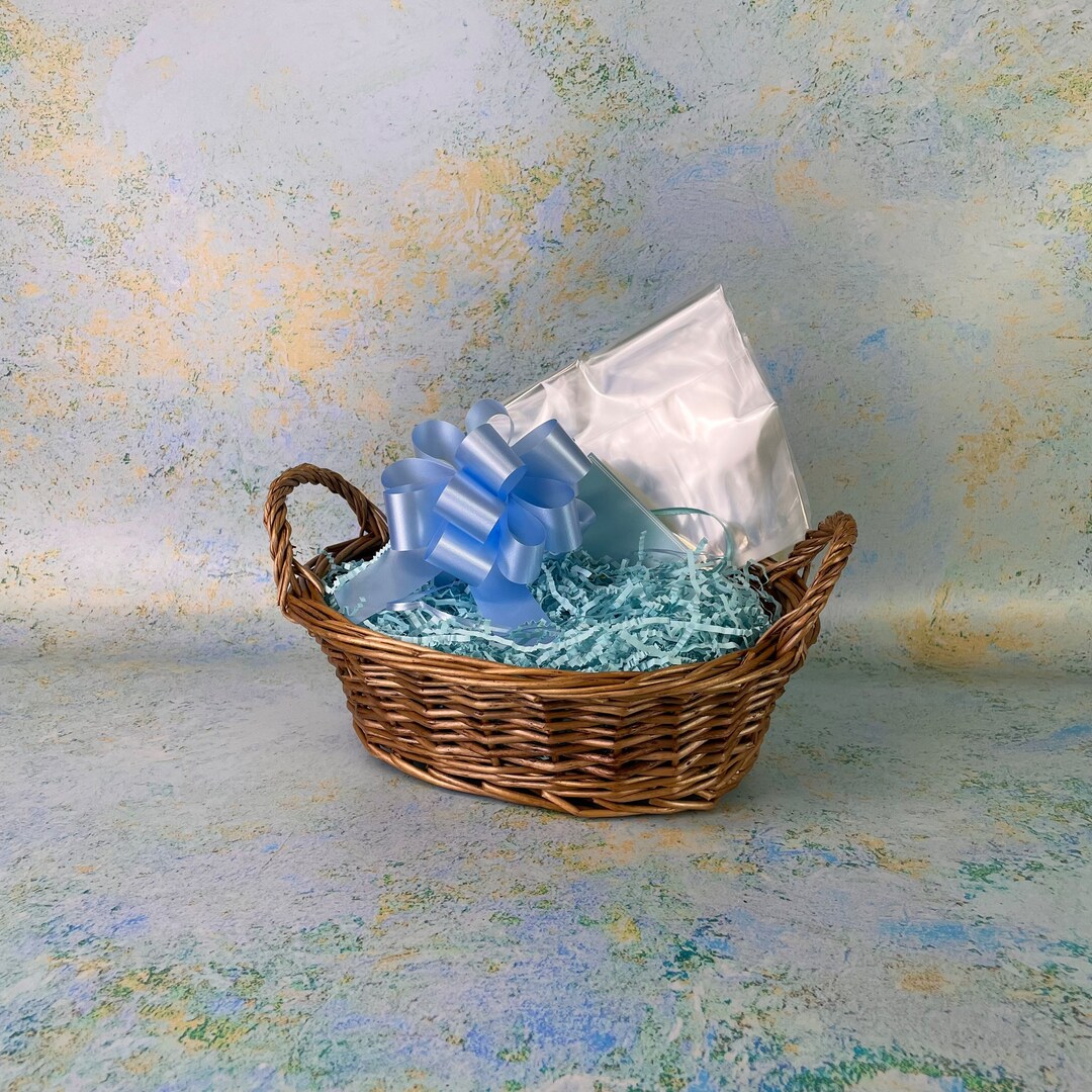 Blue Gift Hamper Kit With Wicker Basket - Etsy UK