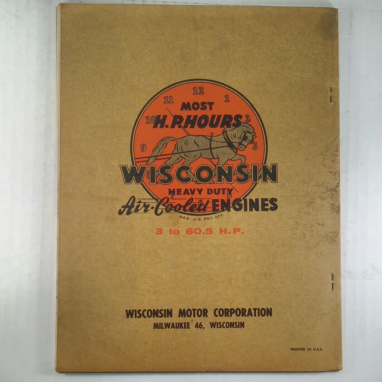 Wisconsin Engine Instruction Book and Parts Manual Model S-8D Air ...