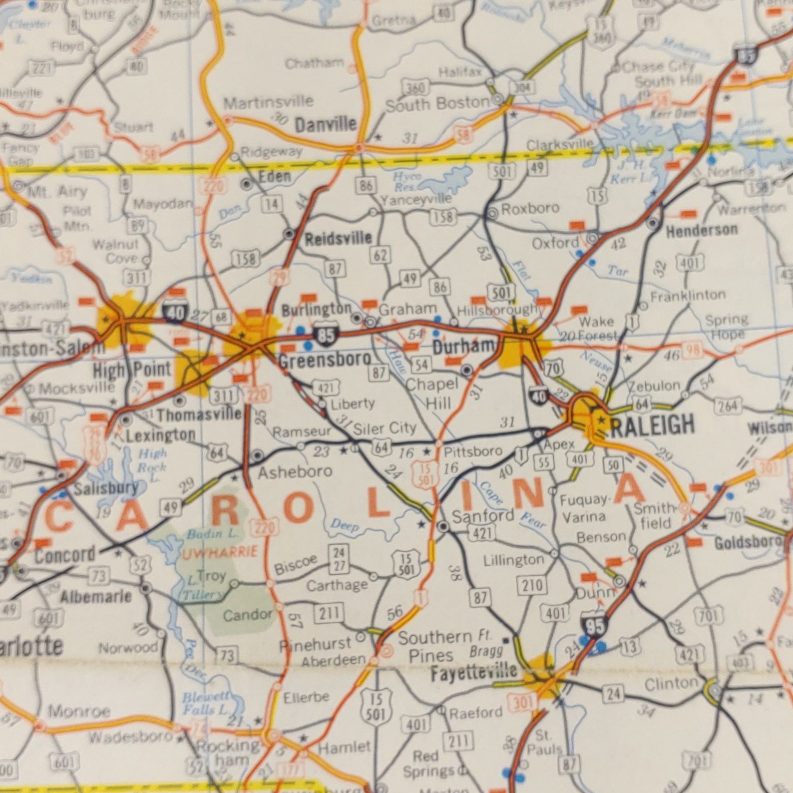 Exxon Road Map Eastern United States 1974 Vintage Highway ...