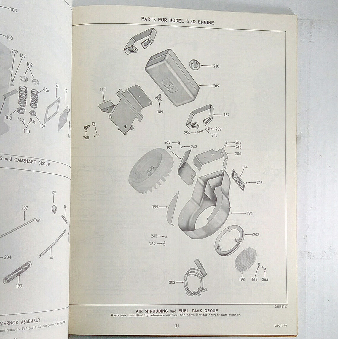 Wisconsin Engine Instruction Book and Parts Manual Model S-8D Air ...