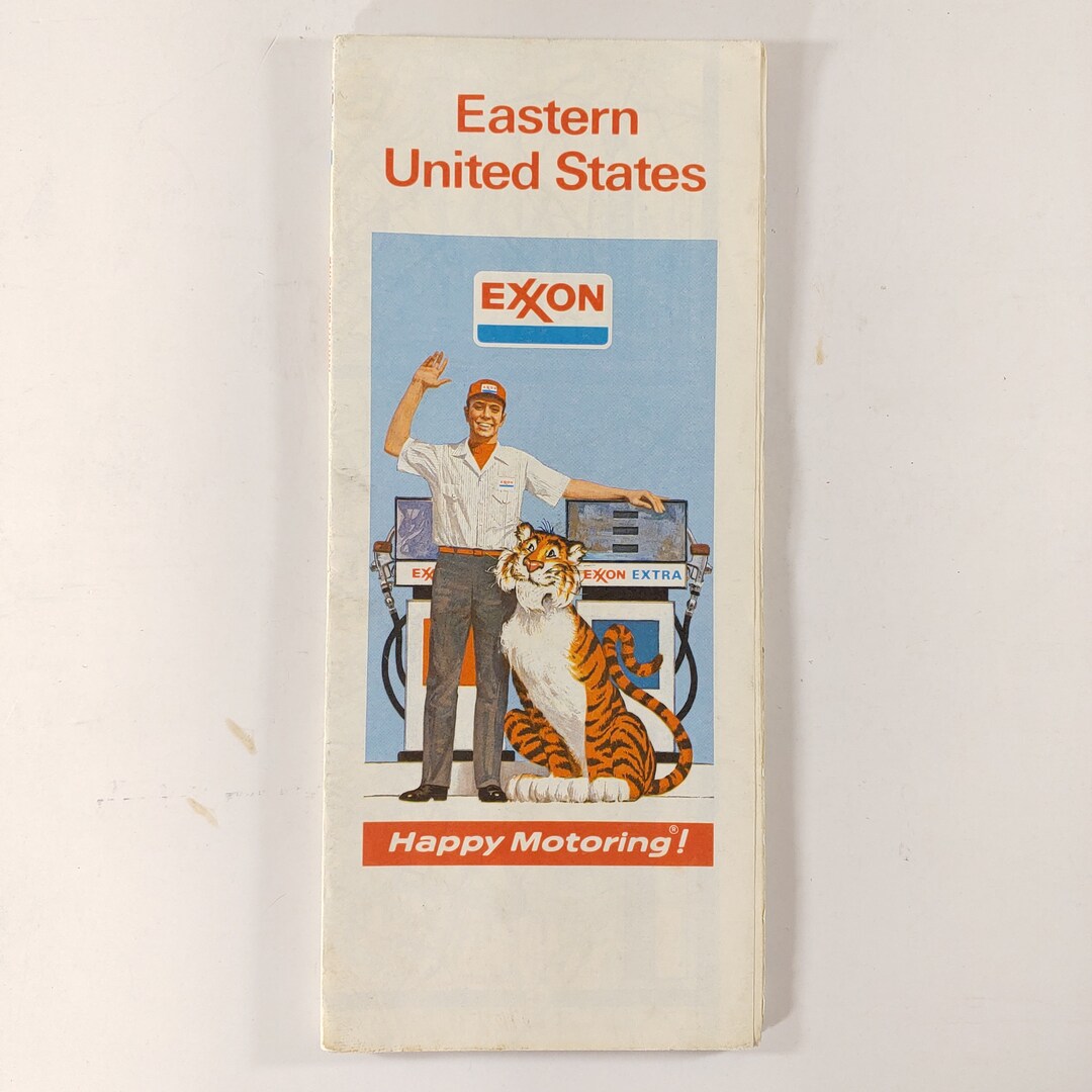 Exxon Road Map Eastern United States 1974 Vintage Highway ...