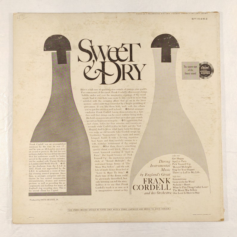 Frank Cordell Sweet and Dry Record Album 1960 Stereo Jazz Easy ...