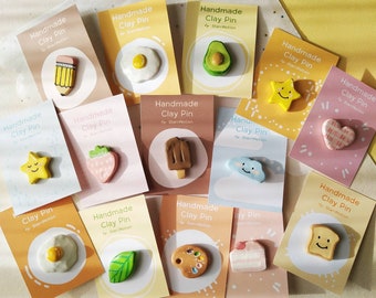 Polymer Clay Pins - Etsy