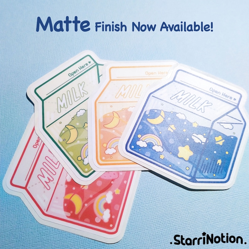 Starry Milk Box Sticker Colourful Milk Carton Water - Etsy
