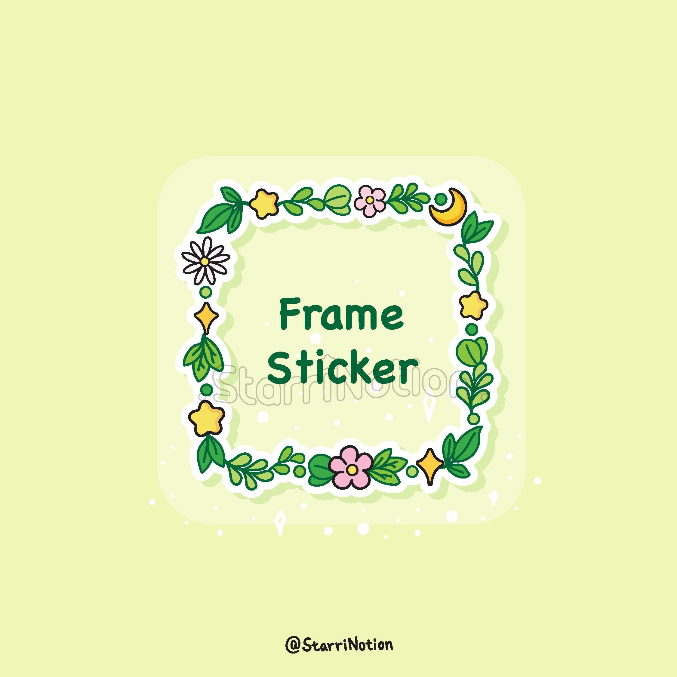 Flower Frame Sticker Set Bullet Journal Sticker Deco - Etsy