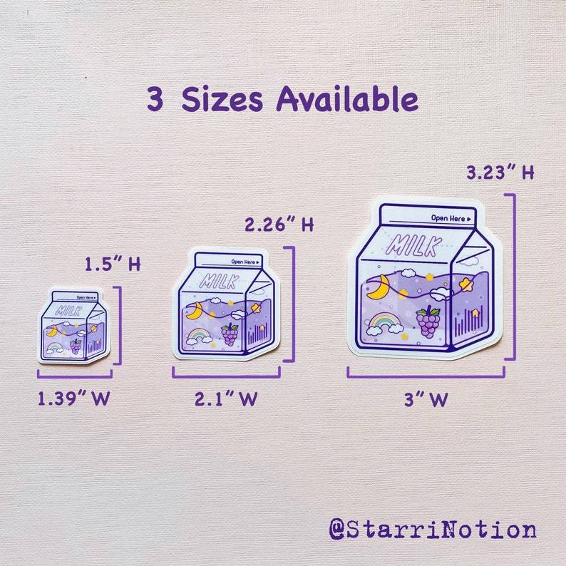 Milk Carton Sticker Starry Grape Milk Box Sticker Water - Etsy