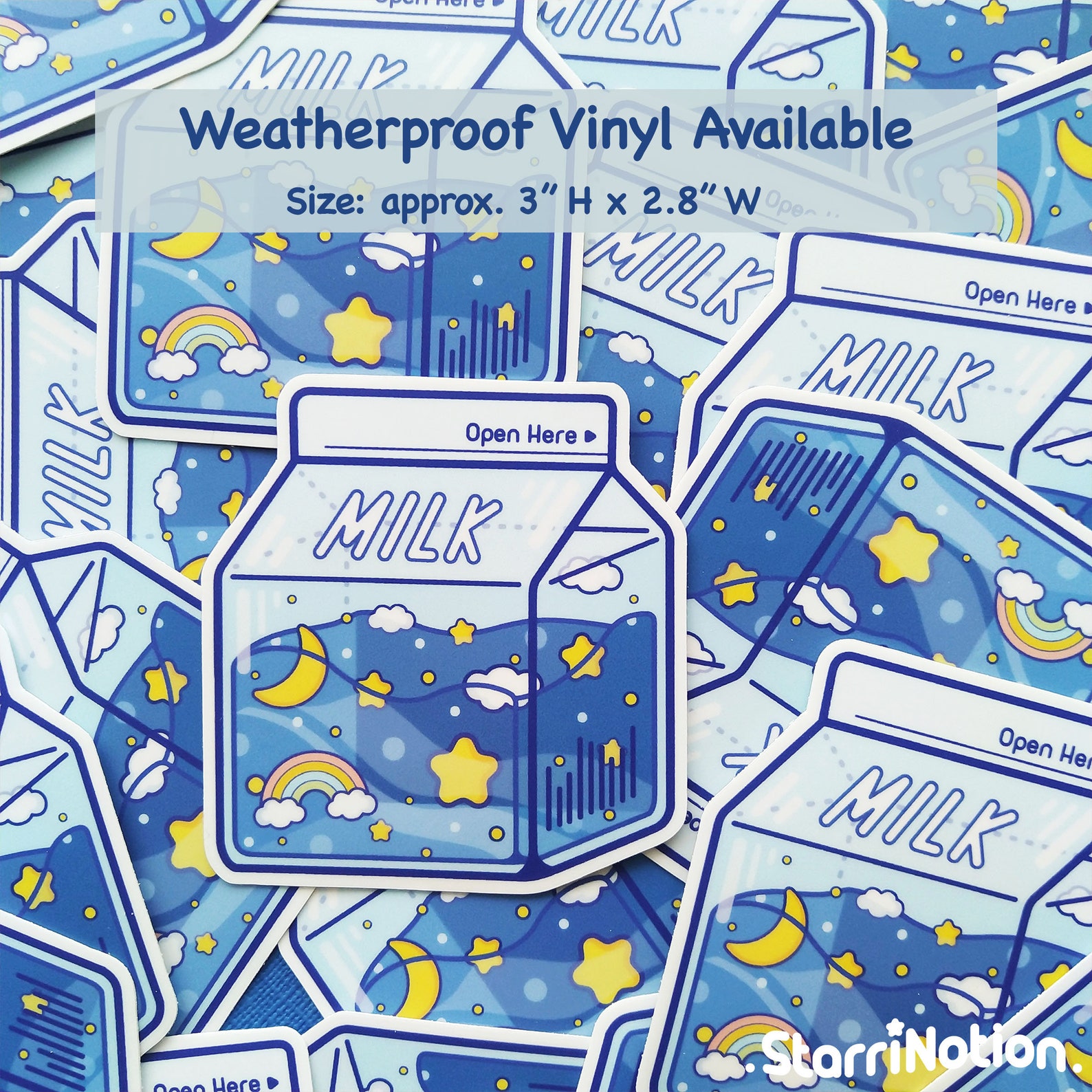 Starry Milk Box Sticker Colourful Milk Carton Water - Etsy