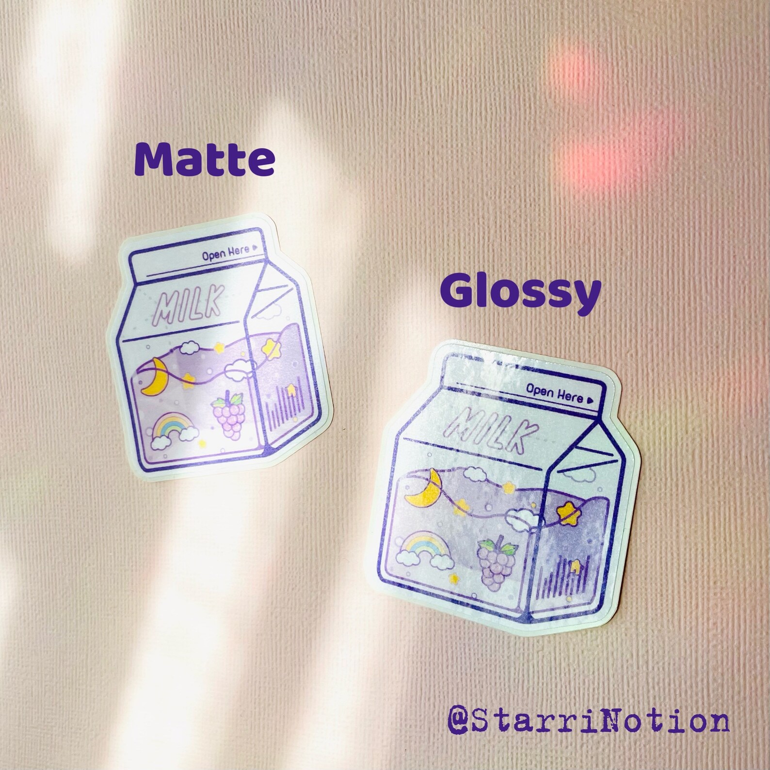 Milk Carton Sticker Starry Grape Milk Box Sticker Water - Etsy