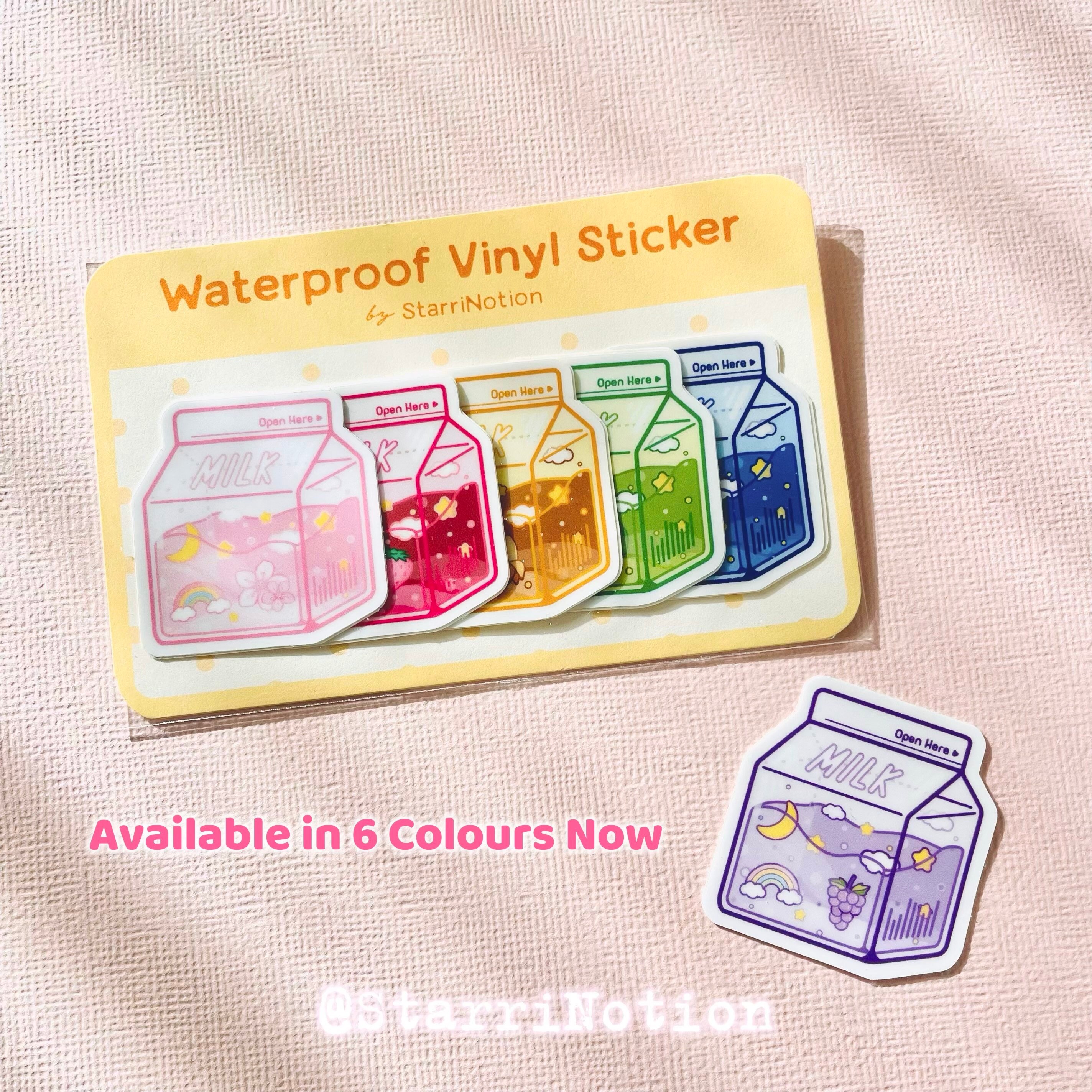 Papercraft Stickers Colourful Milk Box Stickers Milk Carton Sticker ...
