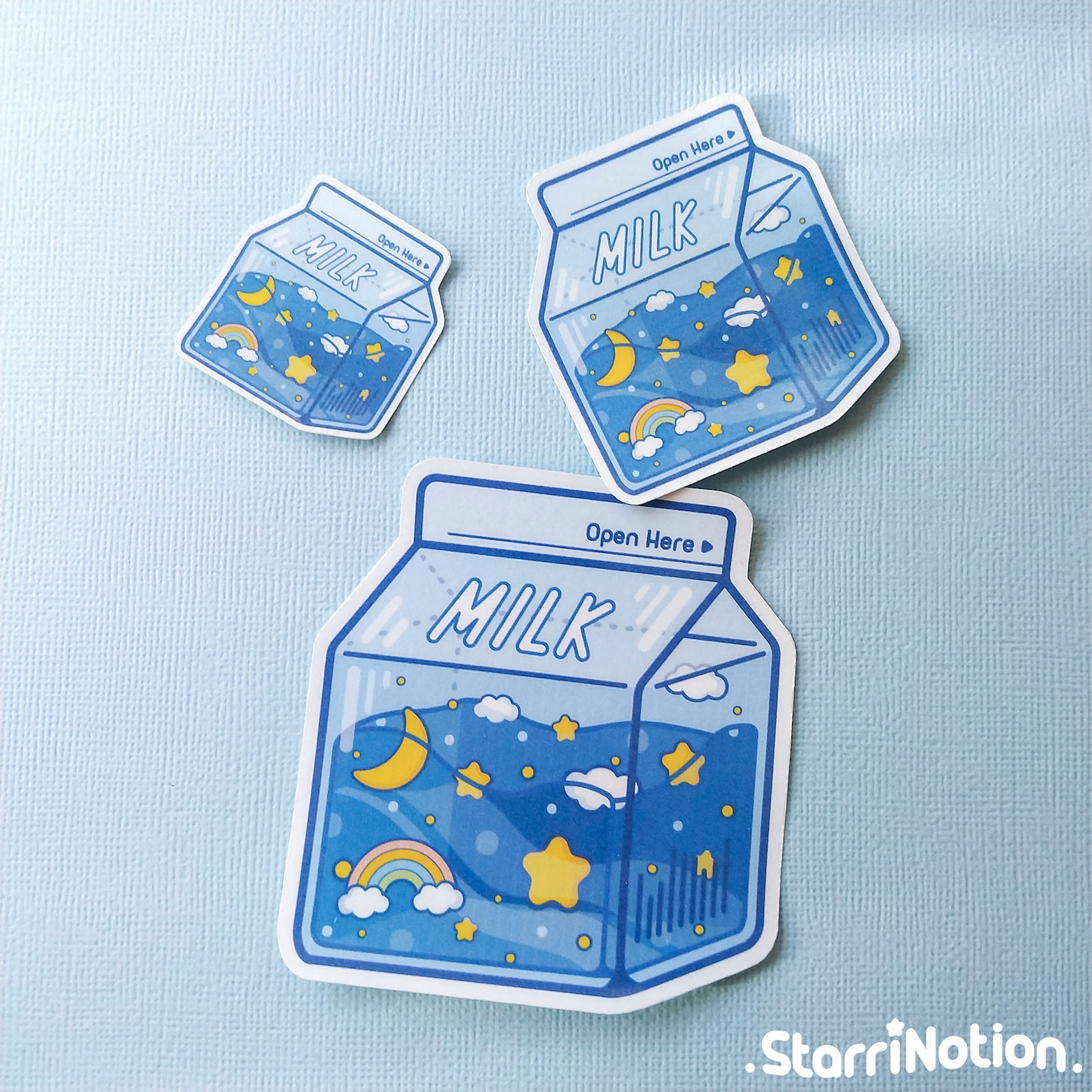 Starry Milk Box Sticker Colourful Milk Carton Water - Etsy
