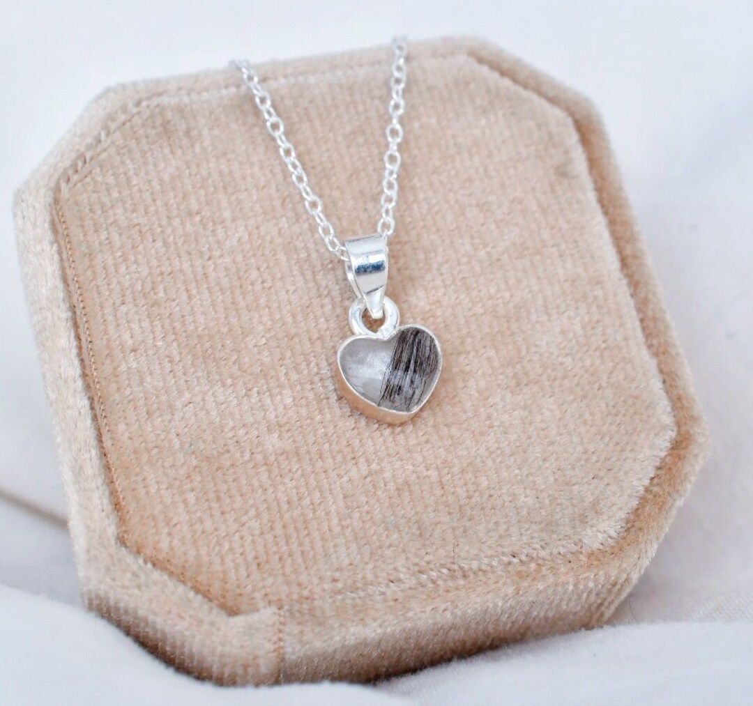 Lock of Hair Keepsake Necklace, Gemstone Memorial Jewelry, Baby Hair Keepsake, Floating ...