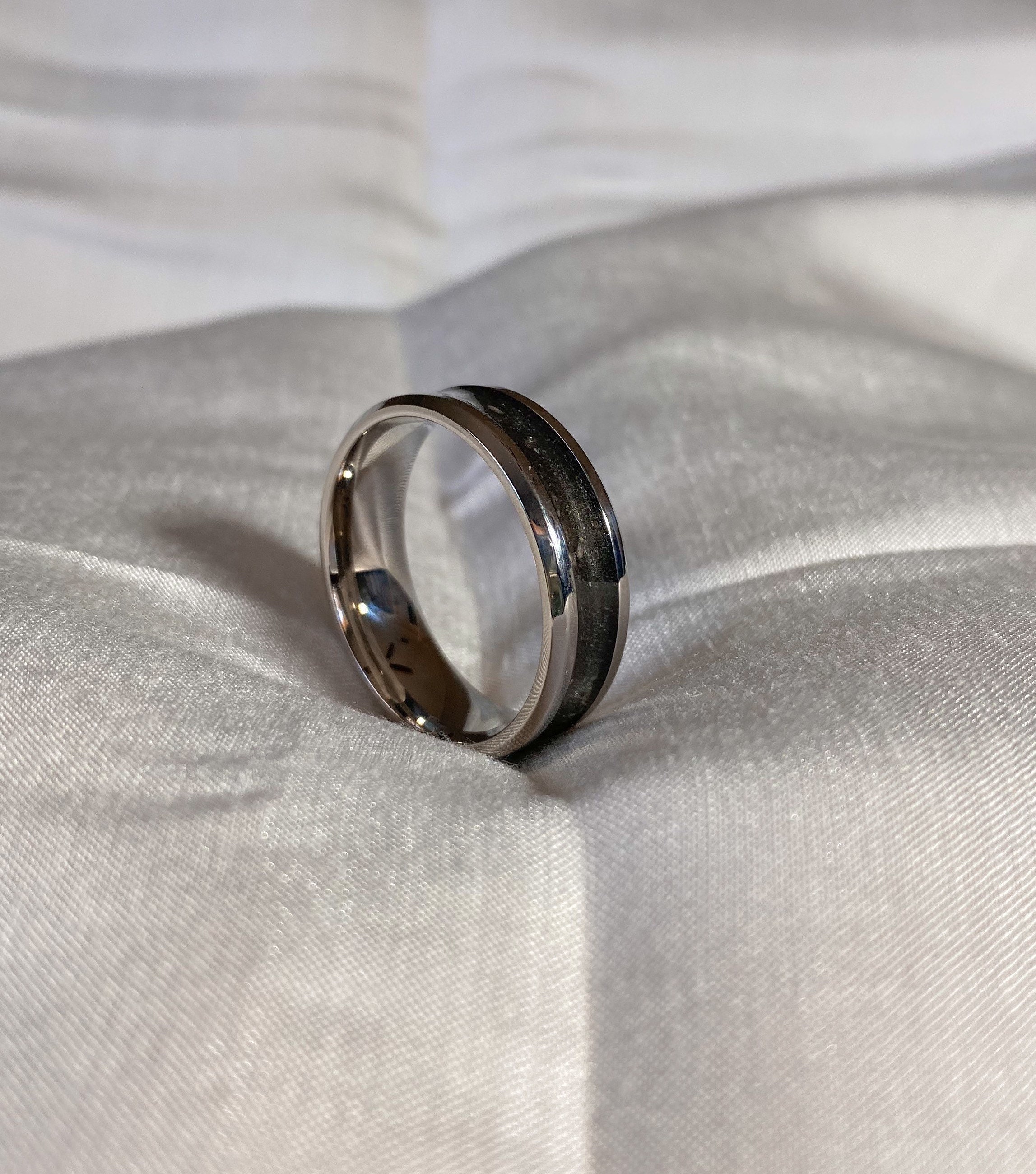 Cremation Ashes Jewelry Mens Cremation Ashes Band Memorial - Etsy