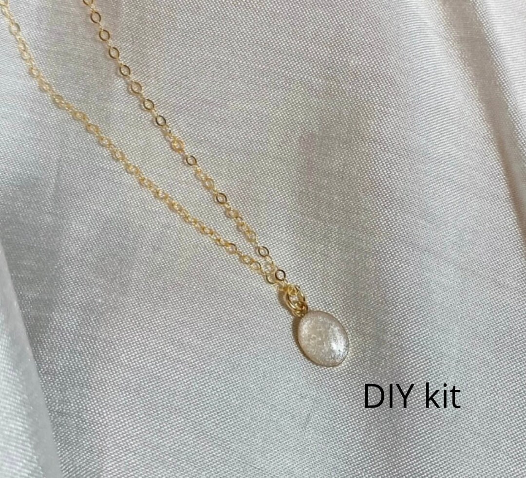 14k Gold Cremation Ashes Necklace DIY Kit Cremation Ashes Necklace - Etsy