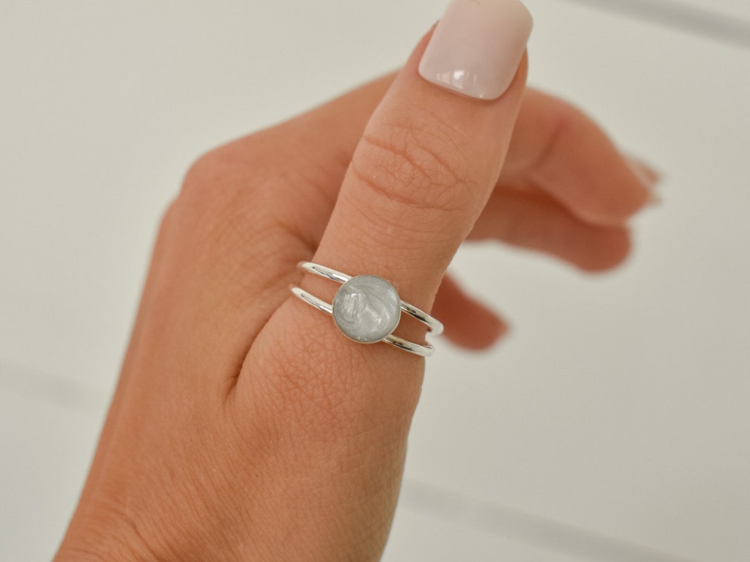 Cremation Ashes Jewelry Silver Ring, Gemstone Memorial Keepsake ...