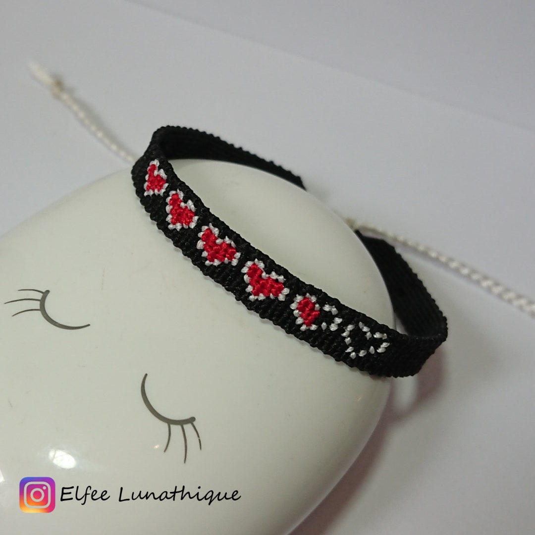 Bracelet Brésilien - "coeurs" / Friendship Bracelet Heart - Etsy