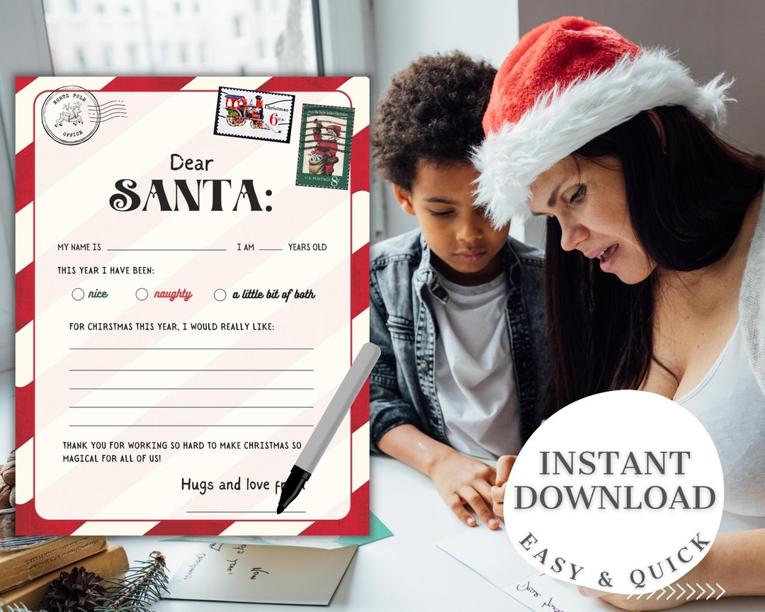Carta a Santa, Carta a Santa Imprimible, Carta de Santa Imprimible ...