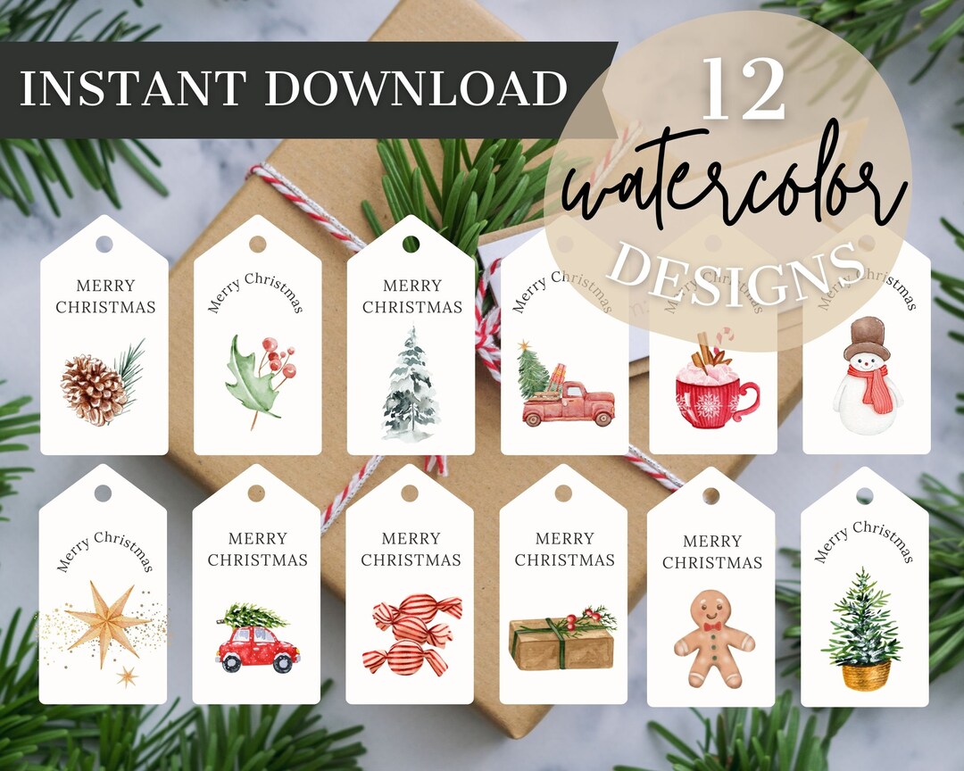 Christmas Favor Tags Holiday Gift Tags Merry Christmas Holiday Tags ...