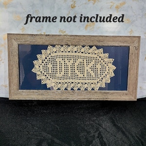 Personalized Doily With Border, Filet Crochet Name Table Topper ...