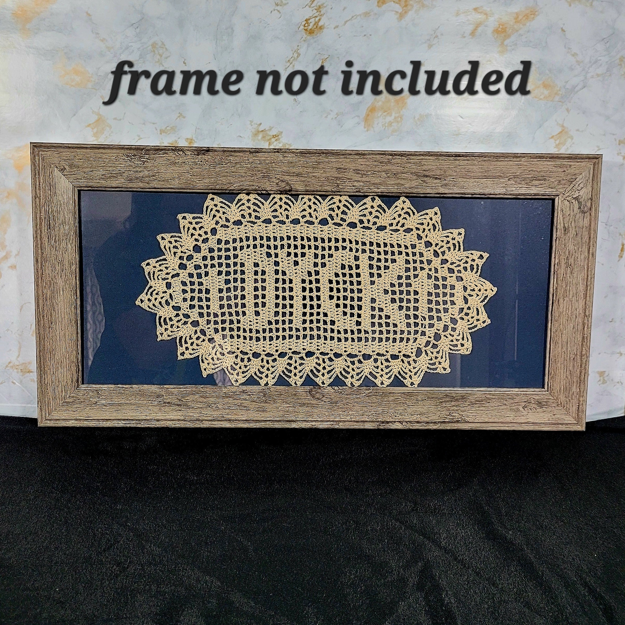 Personalized Doily With Border, Filet Crochet Name Doily, Handmade ...