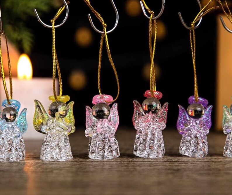 Very Beautiful Spun Glass Angels Set of 6 Assorted Colors - Etsy