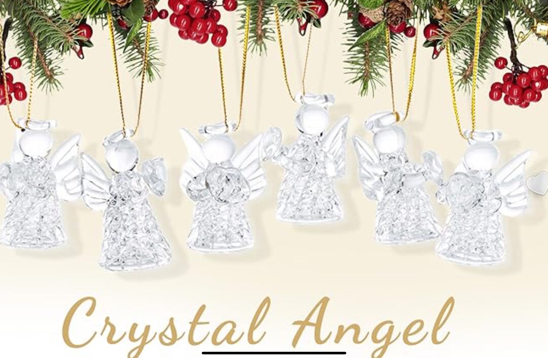 Very Beautiful Spun Glass Crystal Angels Set of 6 - Etsy