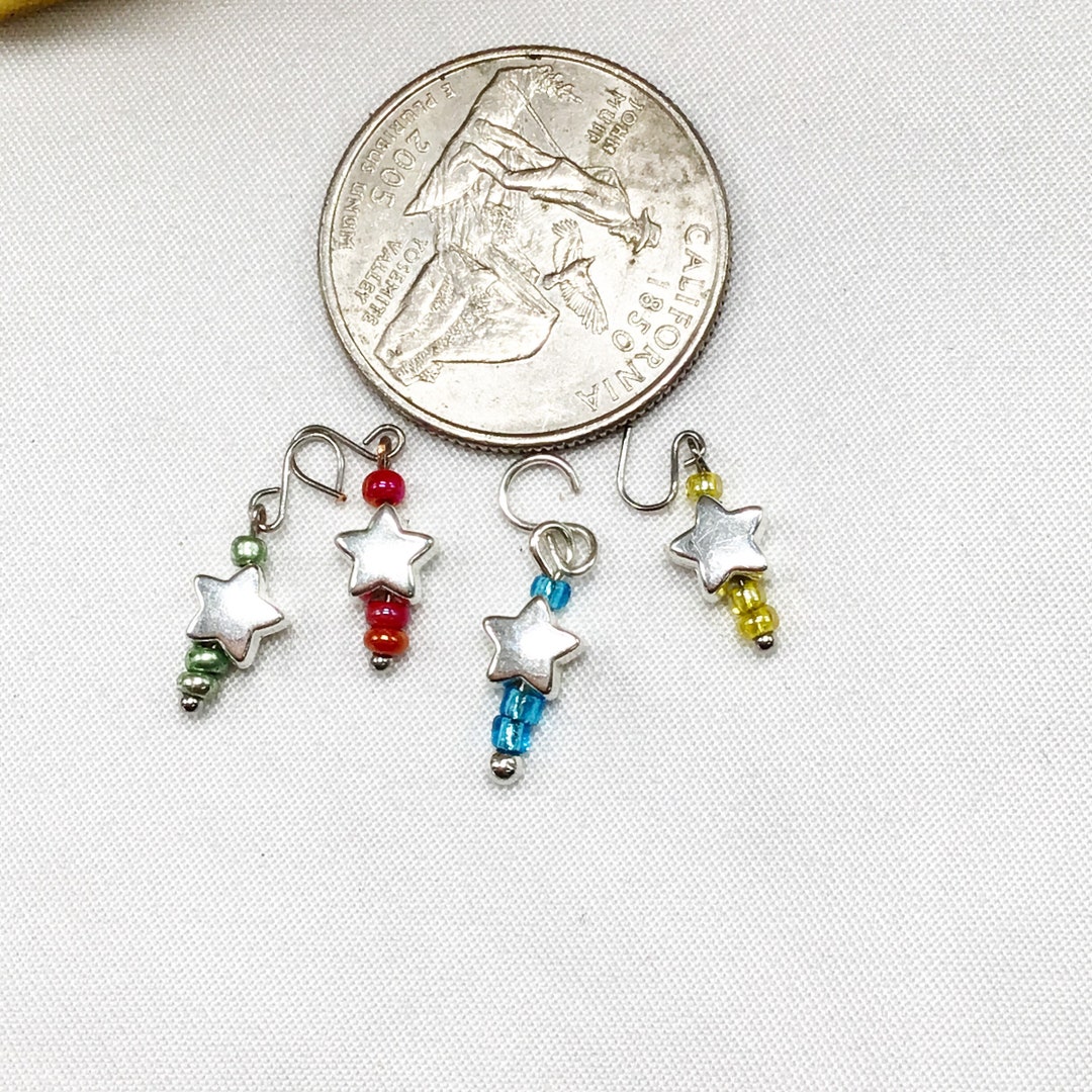 Set of 12 Miniature Stars Christmas Tree Ornaments Choose Colors 6mm ...