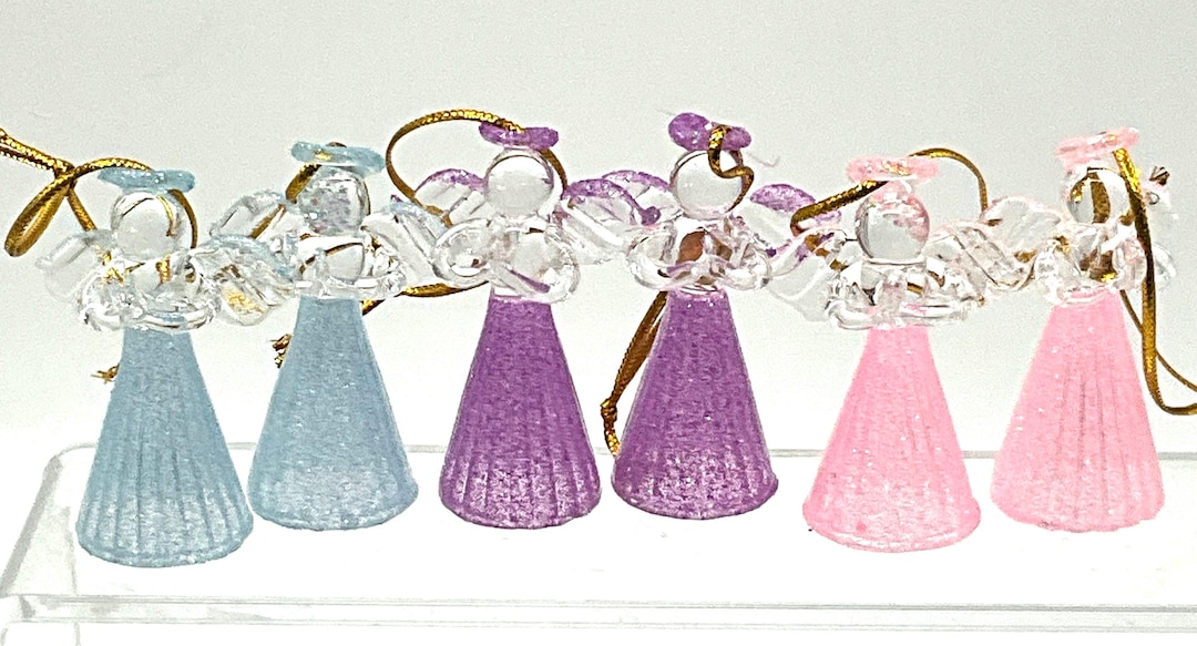 Very Beautiful Glass Angels Set of 6 Assorted Colors 2 1/4” - Etsy