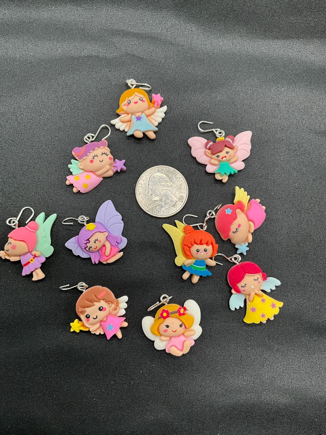 FAIRIES! Set 10 Resin Fairy /angels Tree Ornaments for Beaded or Wire ...