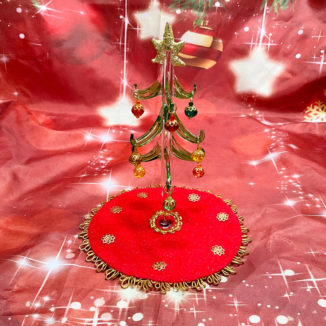 Blown Glass Tree With Handmade Ornaments Are Faceted Glass and Tree ...