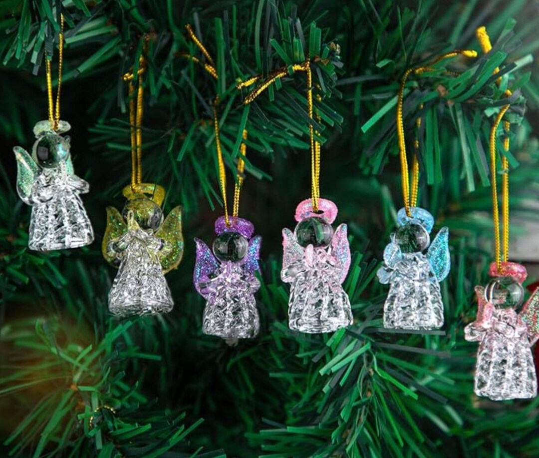 Very Beautiful Spun Glass Angels Set of 6 Assorted Colors - Etsy